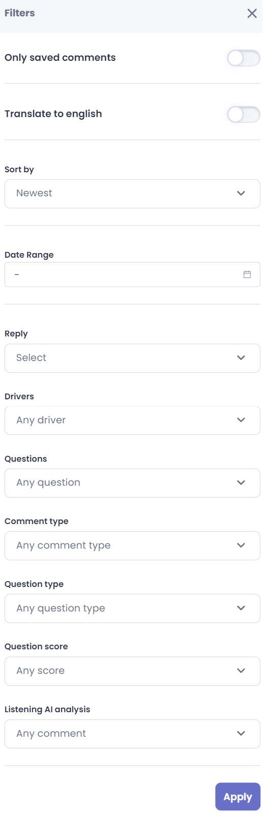 Working with organization comments